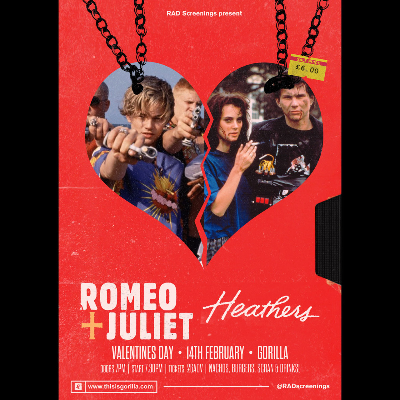 Valentine’s Day: RAD Screenings Romeo + Juilet and Heathers at Gorilla ...