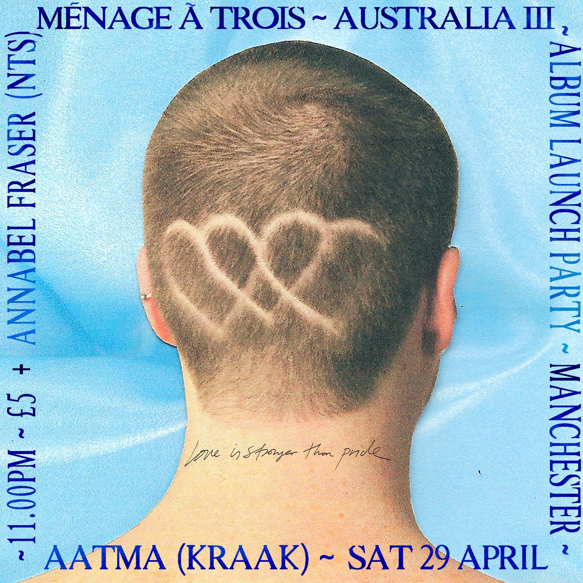 Book now: Ménage à Trois album launch at AATMA - Manchester Wire