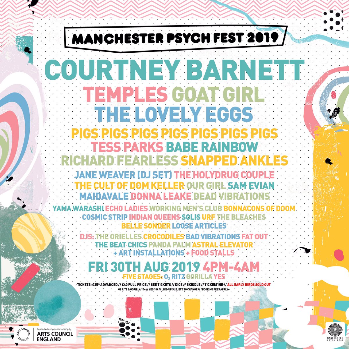 Book tickets: Manchester Psych Fest 2019 ft. Courtney Barnett, Pigsx7 ...