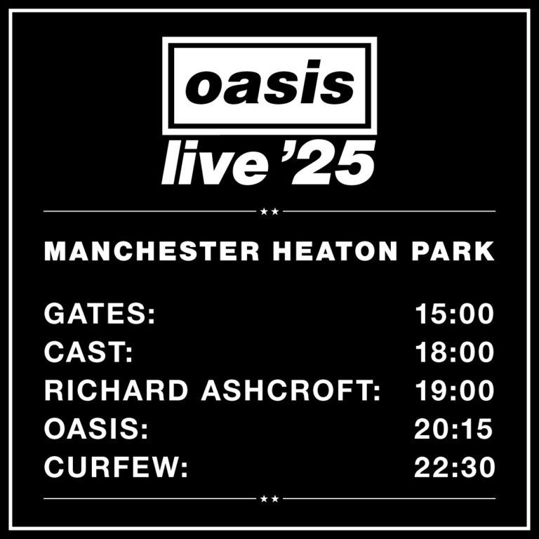 Everything you need to know about Oasis at Heaton Park: Stage times ...